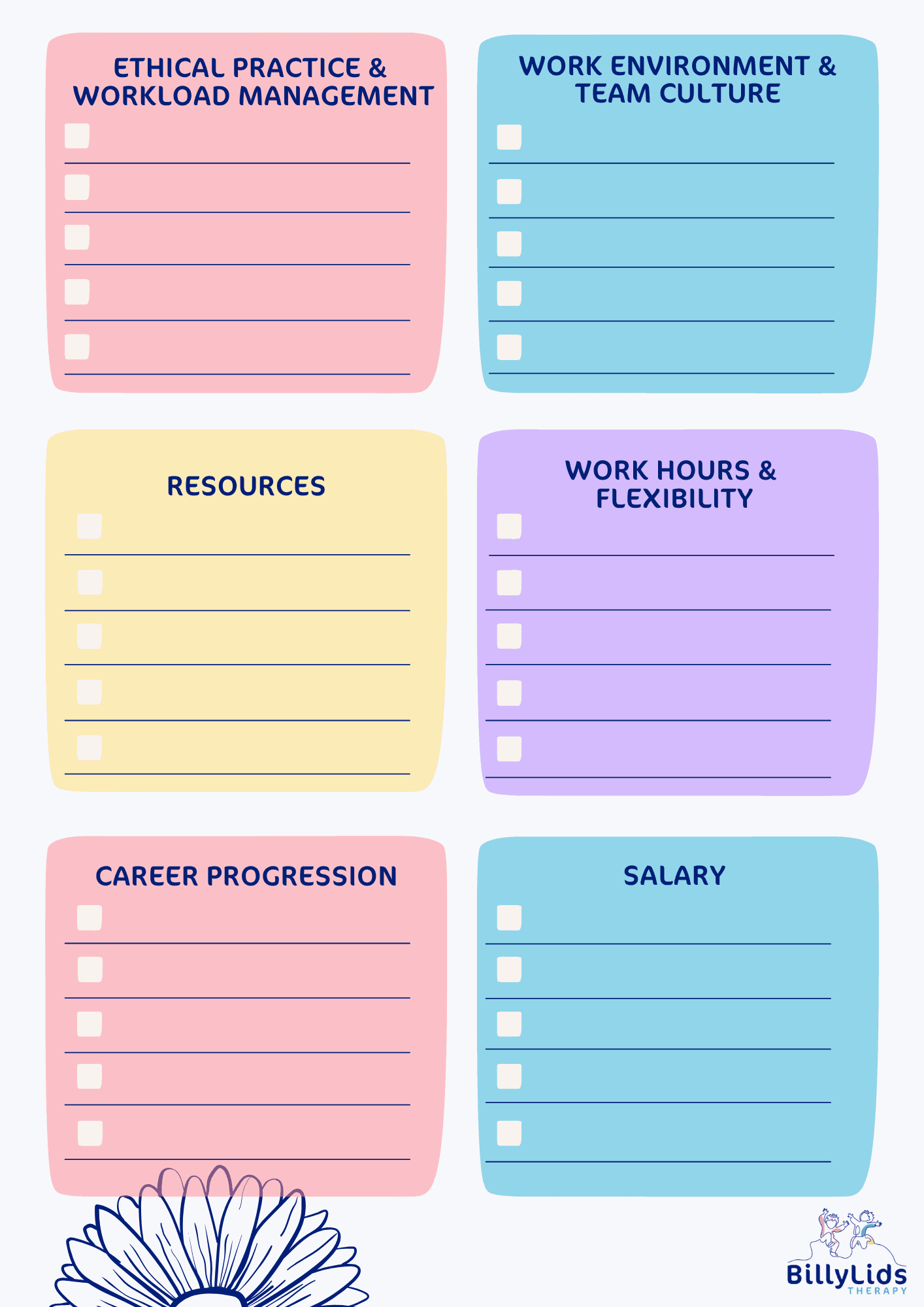 Checklist for New OTs & SLPs - BillyLids Therapy
